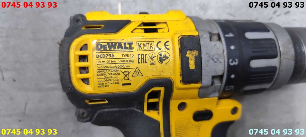 Filetanta bormasina DEWALT DCD 796 18v mandrina are un bac mai afara ...
