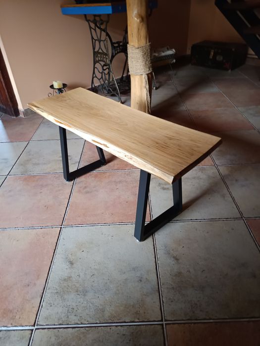 Masa cafea stejar cu picioare metalice reglabile Drumul Carului • OLX.ro