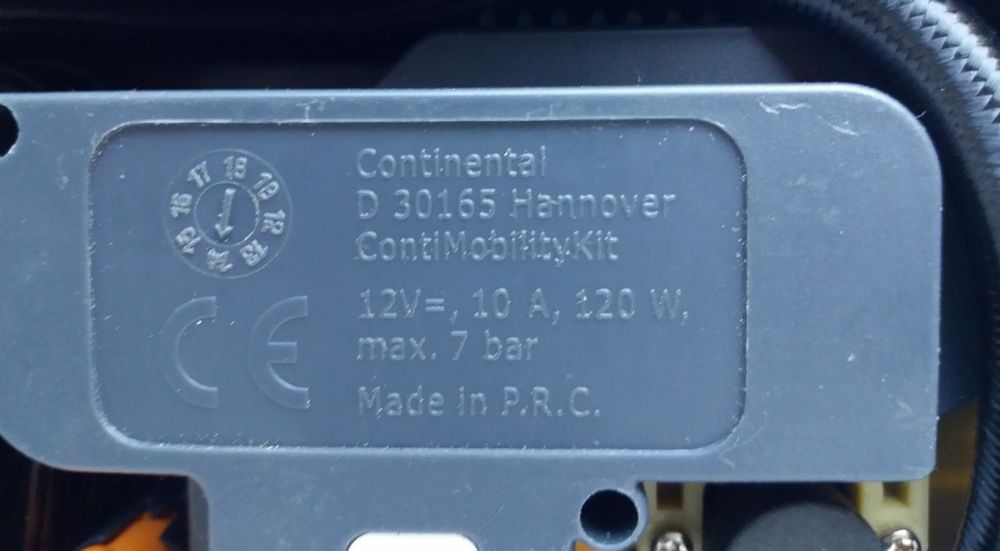 Kit pana compresor auto umflat roti +solutie original Continental 120W ...