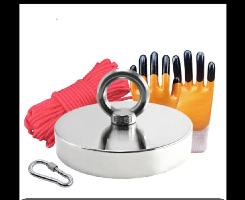 Kit Magnet fishing neodim D120mm cu forta de 500kg Lunca Apei • OLX.ro