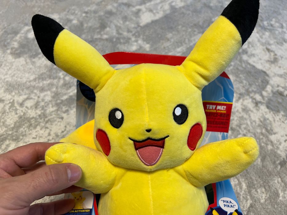 Jucarie de plus interactiva, Pokemon, Power Action, Pikachu, 20 cm ...