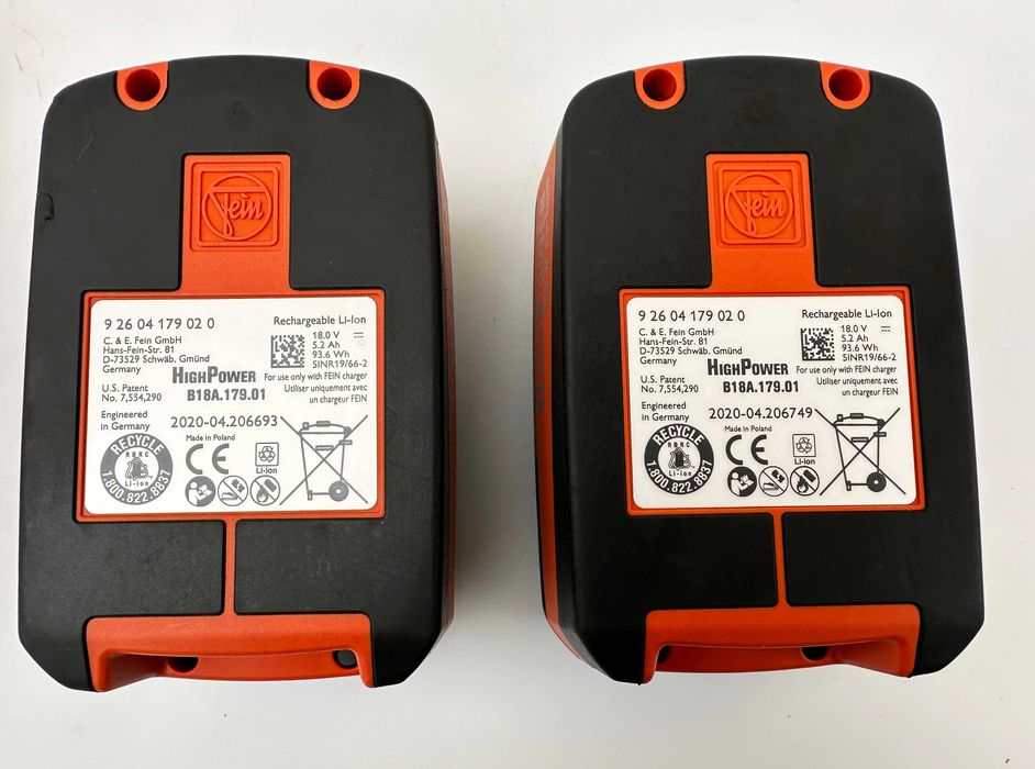 FEiN AFSC 18Q(SL) - Безчетков акумулаторен мултишлайф 2x18V 5.2Ah гр ...