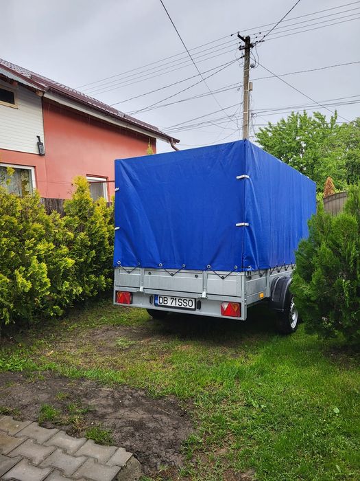 Remorca axa dublă cu prelata 3m X 1.60m Ploiesti • OLX.ro