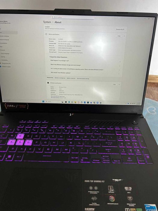 Vand laptop Asus Tuf Gaming F17 Motru • OLX.ro