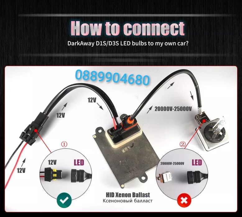 Лед Крушки D1 D2 D3 D4 LED D1S D2S D3S D4S *CANBUS* гр. Горна Оряховица • OLX.bg