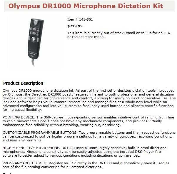Dictafon USB OLYMPUS Directrec DR-1000 si DR-2200 Sebis • OLX.ro
