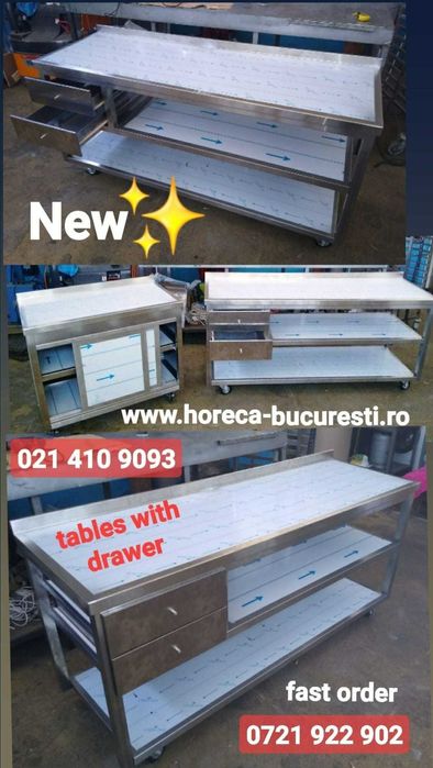 MASA inox cu polite/ MASA inox PATISERIE / MASA inox POLIETILENA ...
