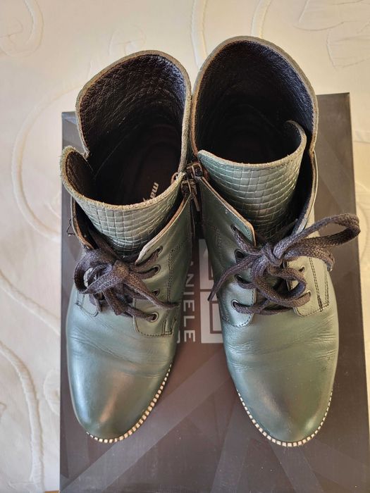 Боти маслено зелени Mat Star естествена кожа гр. Бургас Славейков • OLX.bg