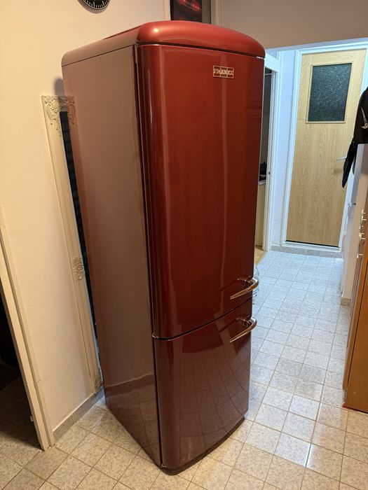 Frigider / combina frigorifica FRANKE Retro, rosu burgundy Bucuresti ...