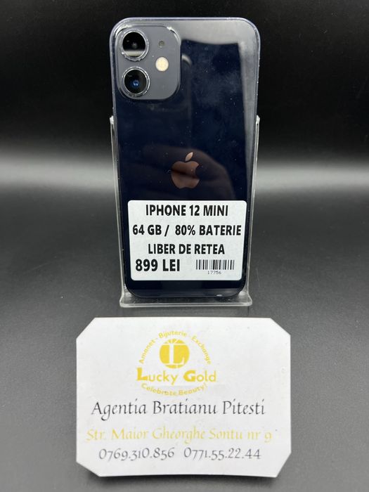 Iphone 12Mini 64GB 80% Baterie Liber de retea cod produs 17756 Pitesti ...