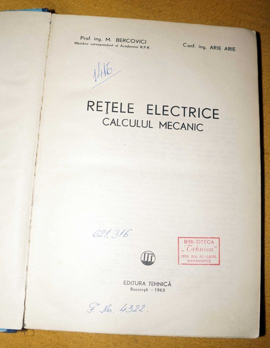 Retele electrice. Calculul mecanic (Martin Bercovici, 1963) Cluj-Napoca ...