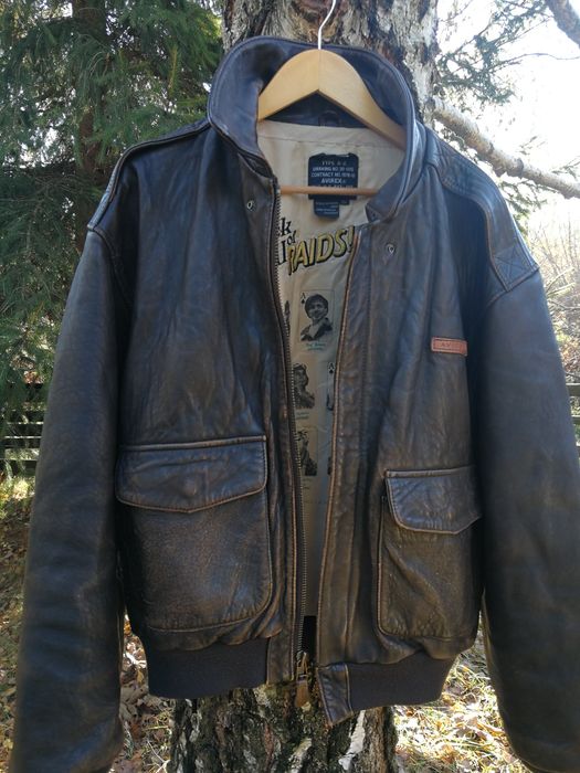 Geaca Avirex LTD Type A2 Aviator Pilot Vintage(Nose Art,,Pin-Up''WW2 ...