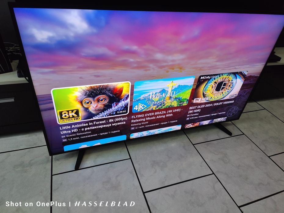 QLED телевизор 55 Инча Samsung TV QLED модел QE55Q60R изряден перфекте ...