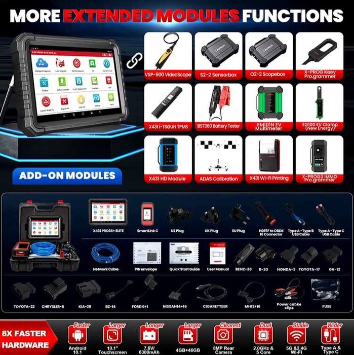 New 2024 LAUNCH X431 PRO3S+ Elite VCI Smartlink C 2.0 Bucuresti ...