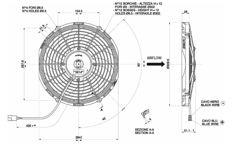 Ventilator SPAL AC frig Autoclima Termoking Thermoking VA9-AP12/C-27A ...
