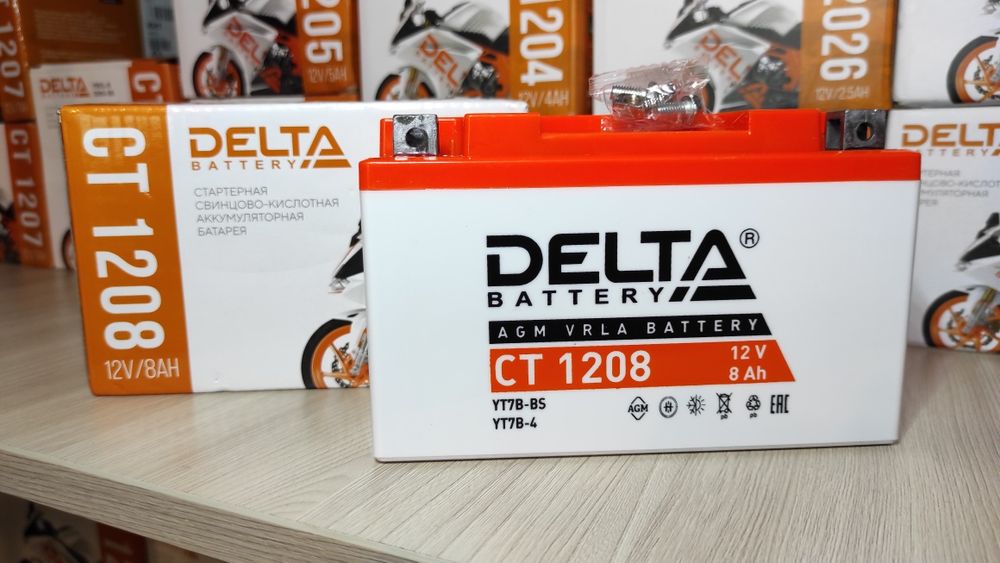 Мото Аккумулятор для мотоцикла эндуро/кросс Delta CT 1208 8Ah YT7B-BS ...