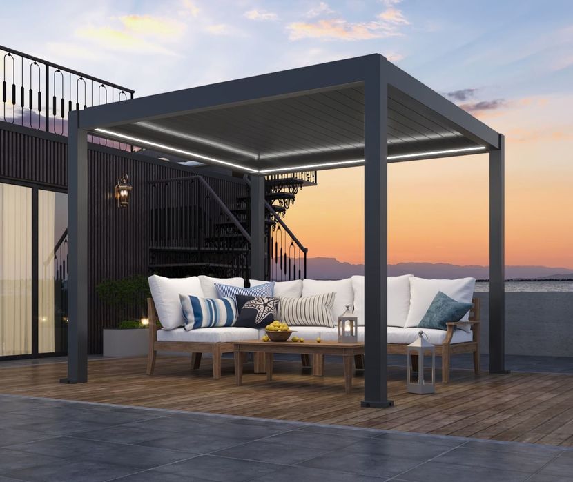 Pergola Bioclimatica Pavilion 4x3x2.4 m Premium Aluminiu Electrostatic ...