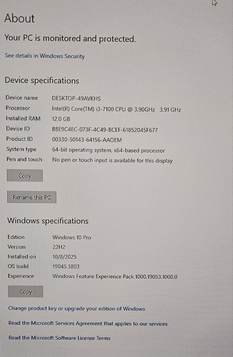 Unitate PC Lenovo – i3 7th Gen cu licență Windows 10 Pro Bucuresti ...