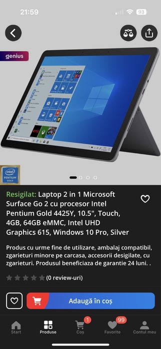 Laptop 2 in 1 Microsoft Surface GO2 Comarnic • OLX.ro