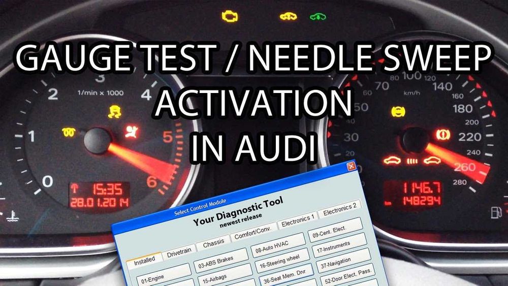 Активиране Gauge Test Needle Sweep Въртене Стрелки ДЕАКТИВ.Start/Stop ...