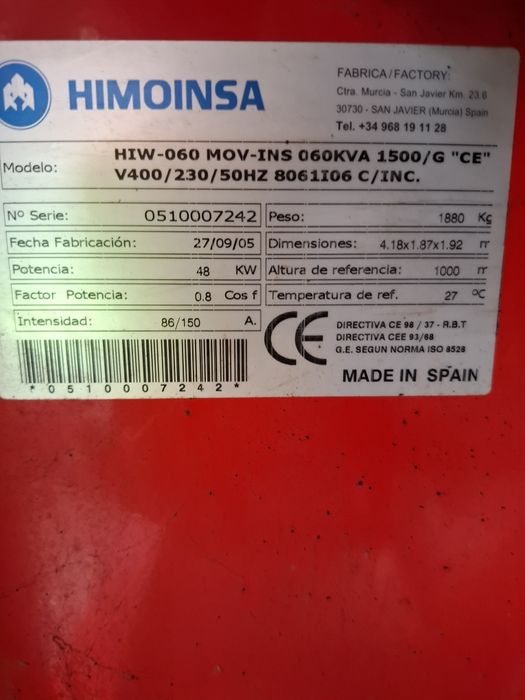 Generator Himoinsa -Spania 60 KVA motor iveco Dragodana • OLX.ro