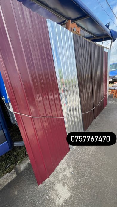 Tabla cutata colorata și zincată pentru acoperiș sau gard Lugoj • OLX.ro