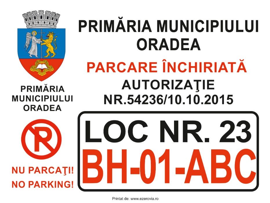 Placute de parcare rezervata, parcare de resedinta - pret 25% redus ...