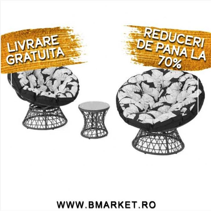 Set mobilier gradina/terasa 2 fotolii rotative și masa OFERTA Bucuresti ...