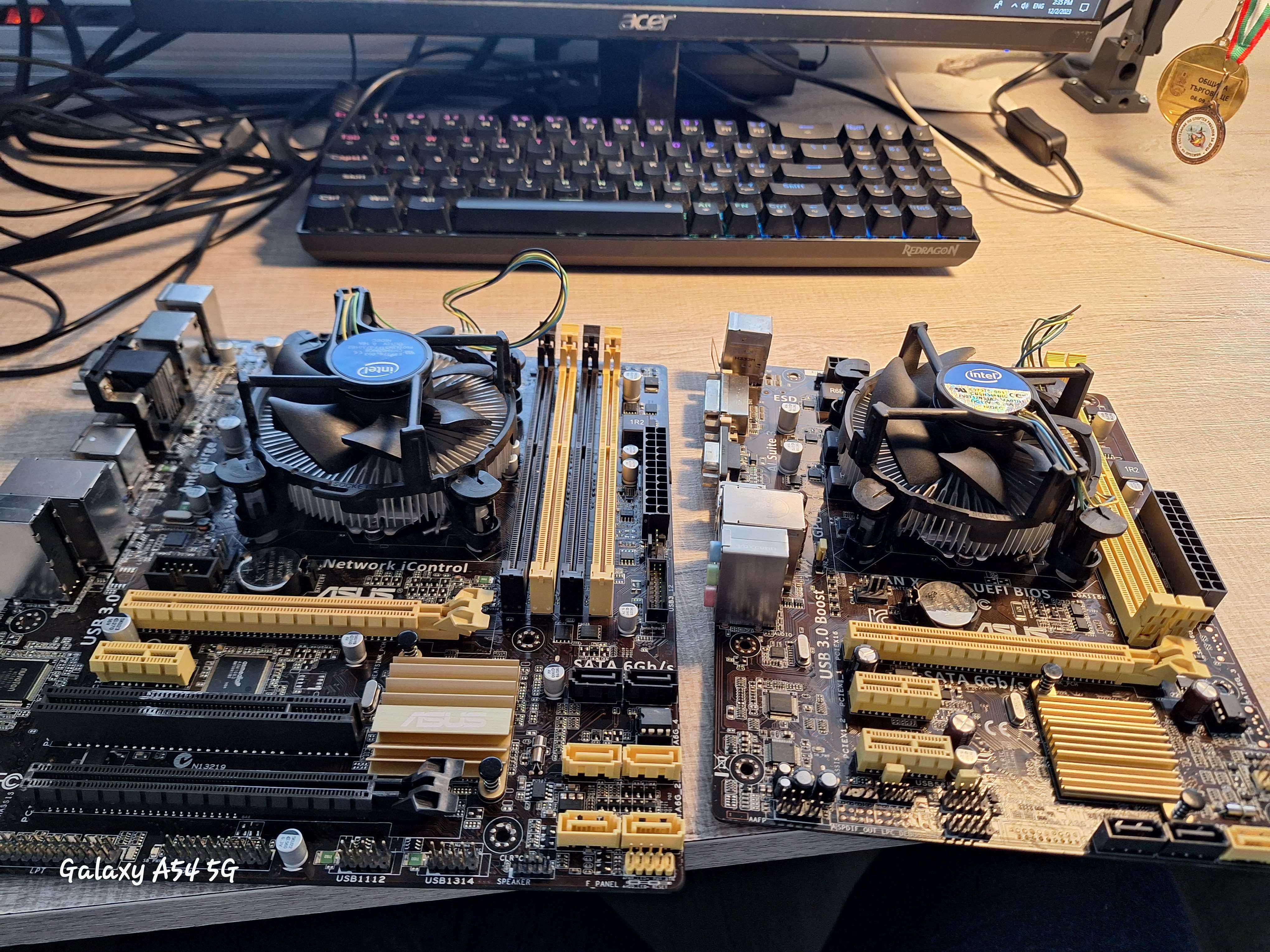 Две дънни платки + два процесора на ИНТЕЛ. ASUS, H81М-К и ASUS B85M-E ...