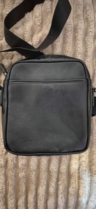 Geanta barbateasca (borseta) din piele naturala, B.G. BOLO, neagra ...