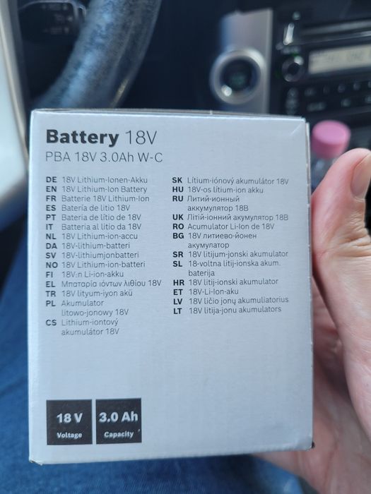 Батерия Bosch PBA 18v, 3Ah w-c оригинална нова неотваряна гр. София Красно село • OLX.bg