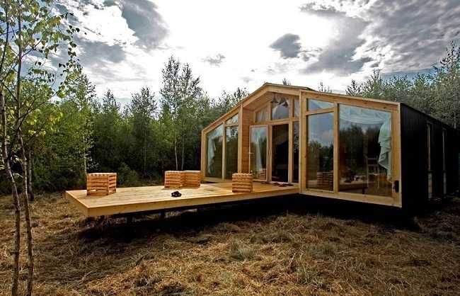 Case moderne pe structura metalica, cabane tip A, containere modulare ...