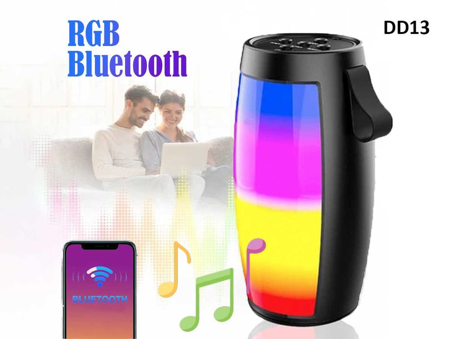 Boxa portabila Bluetooth cu Acumulator RGB LED lumini USB Bucuresti ...