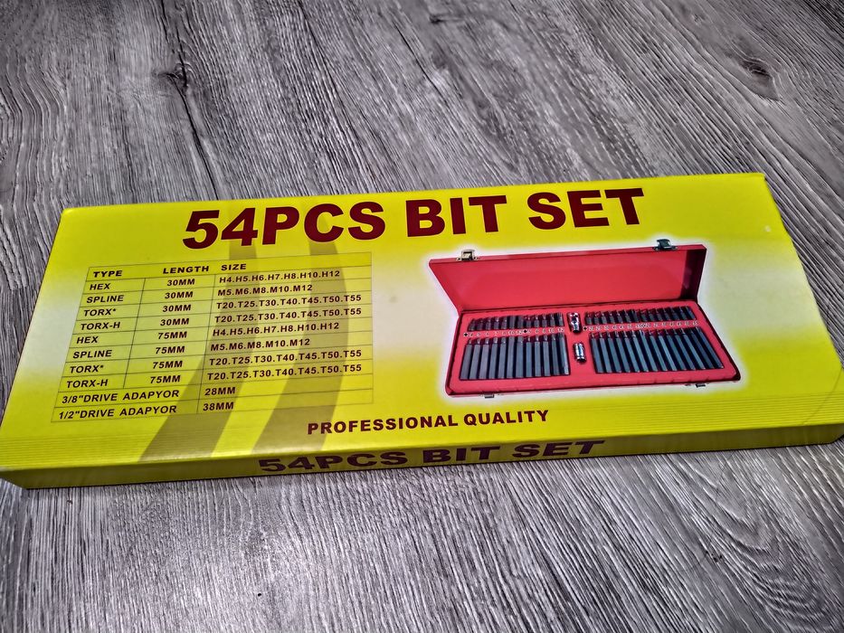 Trusa Biti, Torx, Imbus, Spline 54 piese cu adaptor 1/2'' si 3/8 ...