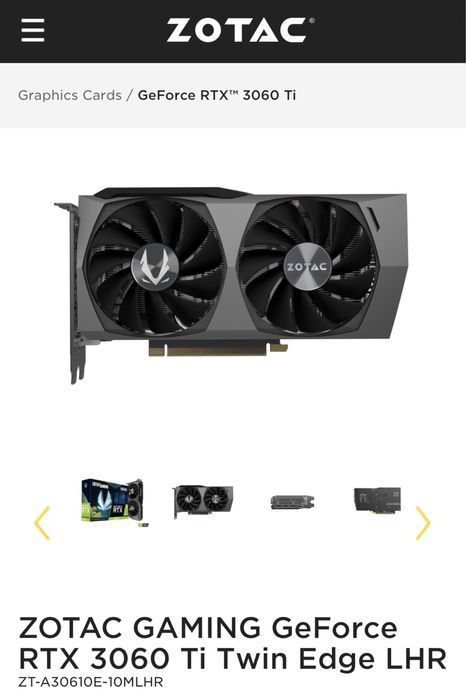 Zotac Rtx 3060ti 8gb gddrx6 LHR Bucuresti Sectorul 4 • OLX.ro