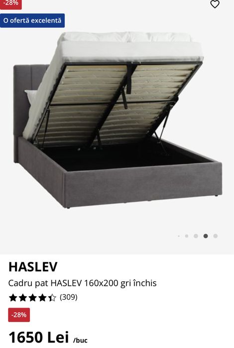 Pat JYSK 160x200 Ca nou + saltea IKEA Bucuresti Sectorul 6 • OLX.ro