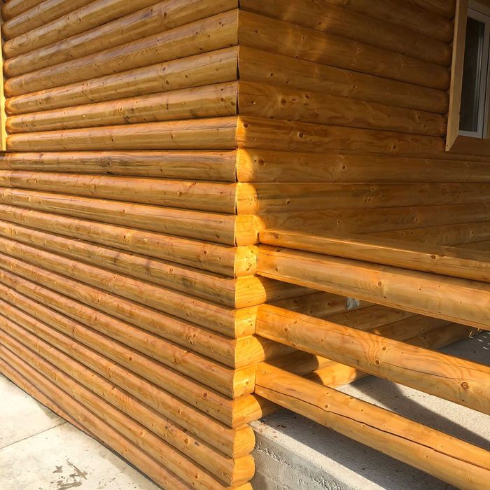 Lambriu din lemn semirotund cu aspect de bustean! Cu sau fara Montaj ...