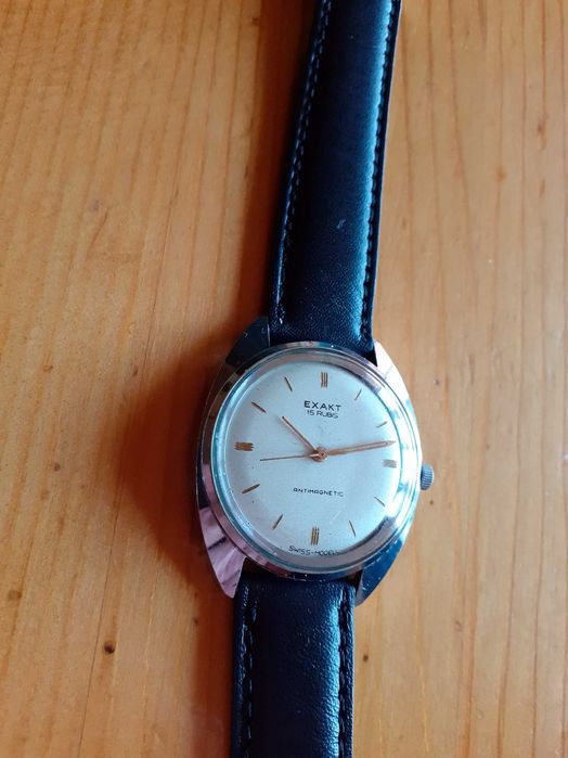 Като Нов.EXAKT 15jewels Swiss Model- Швейцарски механичен часовник гр ...