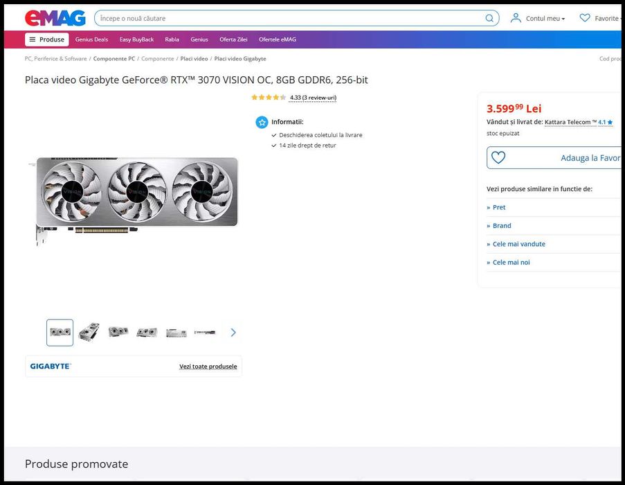 PC Gaming i5 14600, RTX 3070, Z790, 32GB DDR5, SSD 1TB, Sursa 850w ...