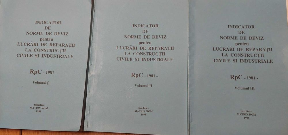 Lot Indicator de norme de deviz pentru lucrari de reparatii Bucuresti ...