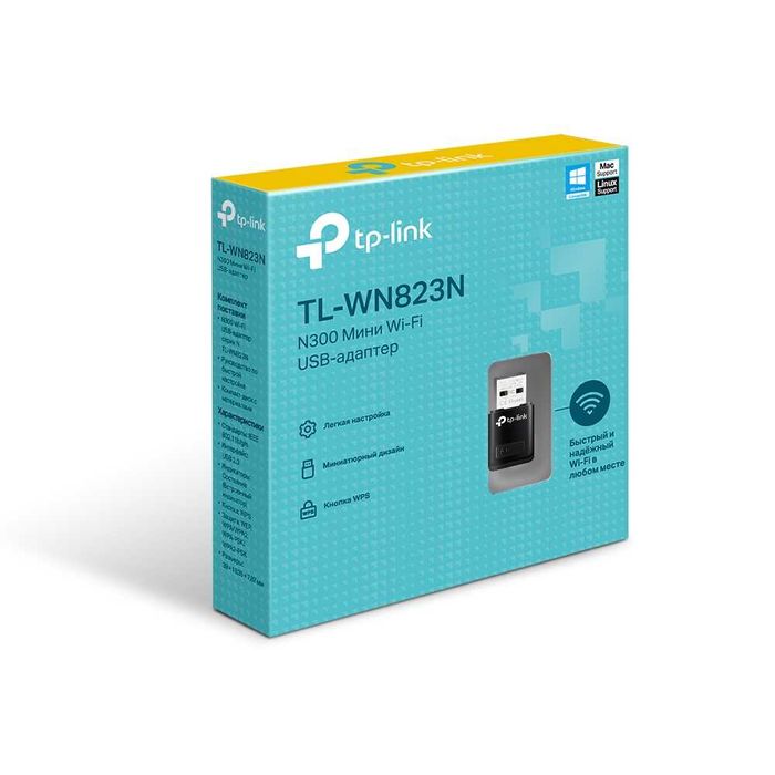 TP-Link TL-WN823/N300 Компактный USB-адаптер с поддержкой Wi-Fi: 120 ...