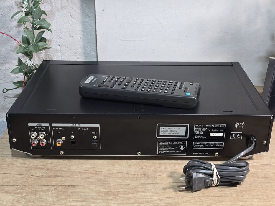 Minidisc player deck SONY MDS-JE520, telecomandă, recorder hi-fi ...