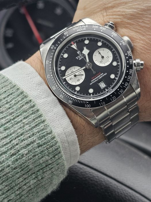 Ceas Tudor BB chrono reverse panda schimb motocicleta cafe racer ...