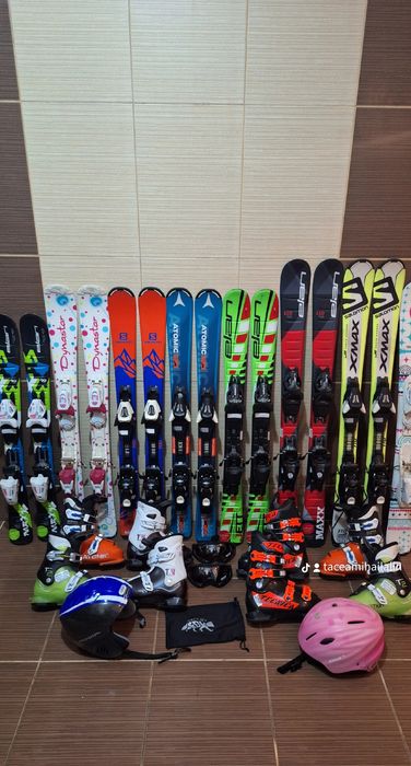Set schiuri 140cm salomon-clapari ski copii Nehoiu • OLX.ro