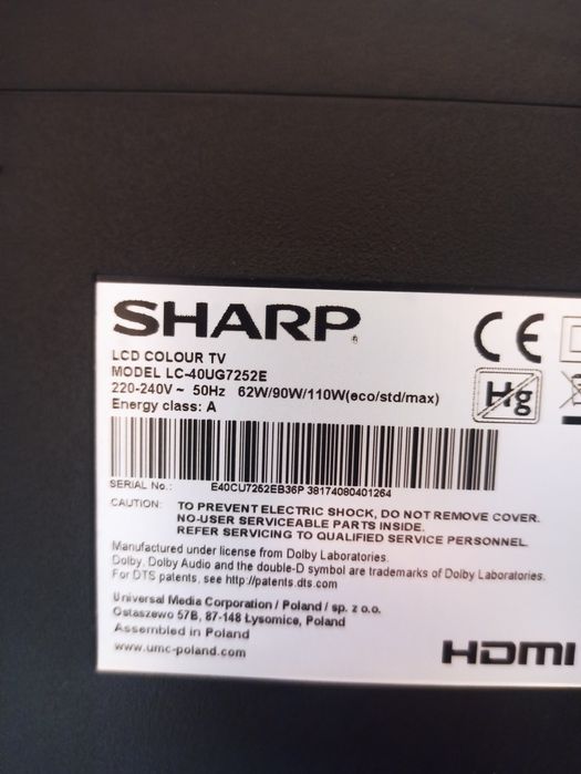 Телевизор SHARP- 40' гр. София Разсадника • OLX.bg