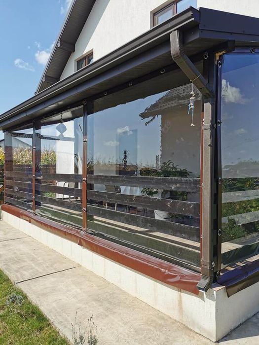 Folie transparenta, prelata terasa, închideri foisor,Folie cristal PVC ...
