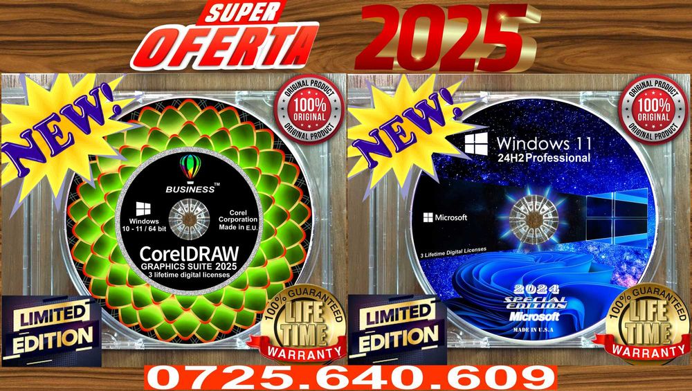 CorelDRAW BUSINESS 2025 - 3 Lifetime Licenses-CADOU DVD Windows 11 PRO ...