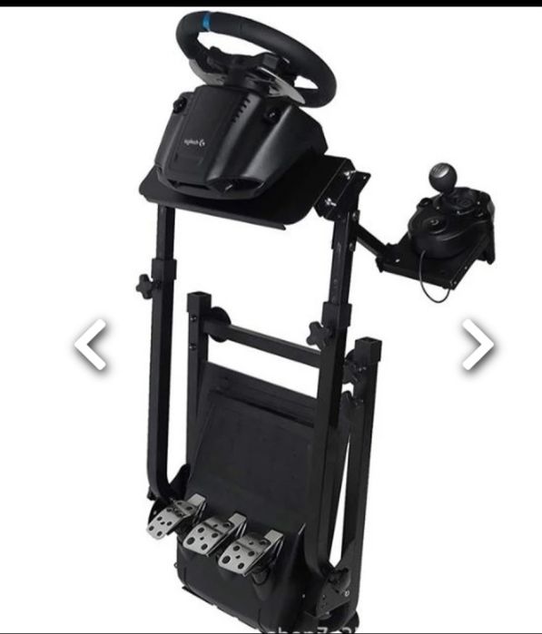 Simulator gaming volan Logitech cu pedale și schimbător + suport ...