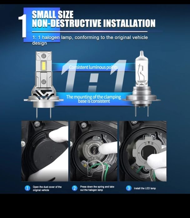 Много мощни LED csp лед крушки H1 H4 H7 H11 T10 (автомобил лампи) гр. Пловдив Филипово • OLX.bg