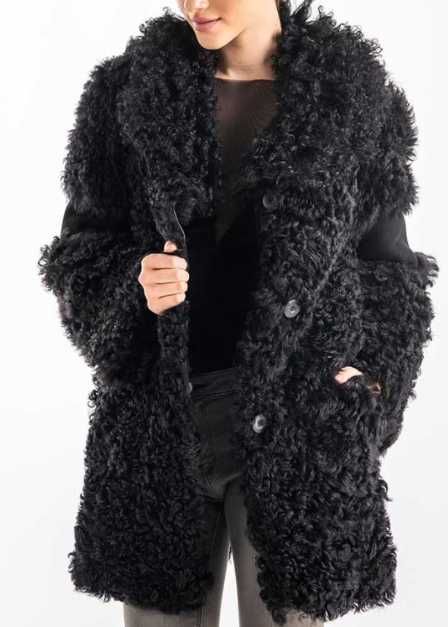 Cojoc din blana naturala de miel, nou, A&Avesa Marimea 42 Bucuresti ...